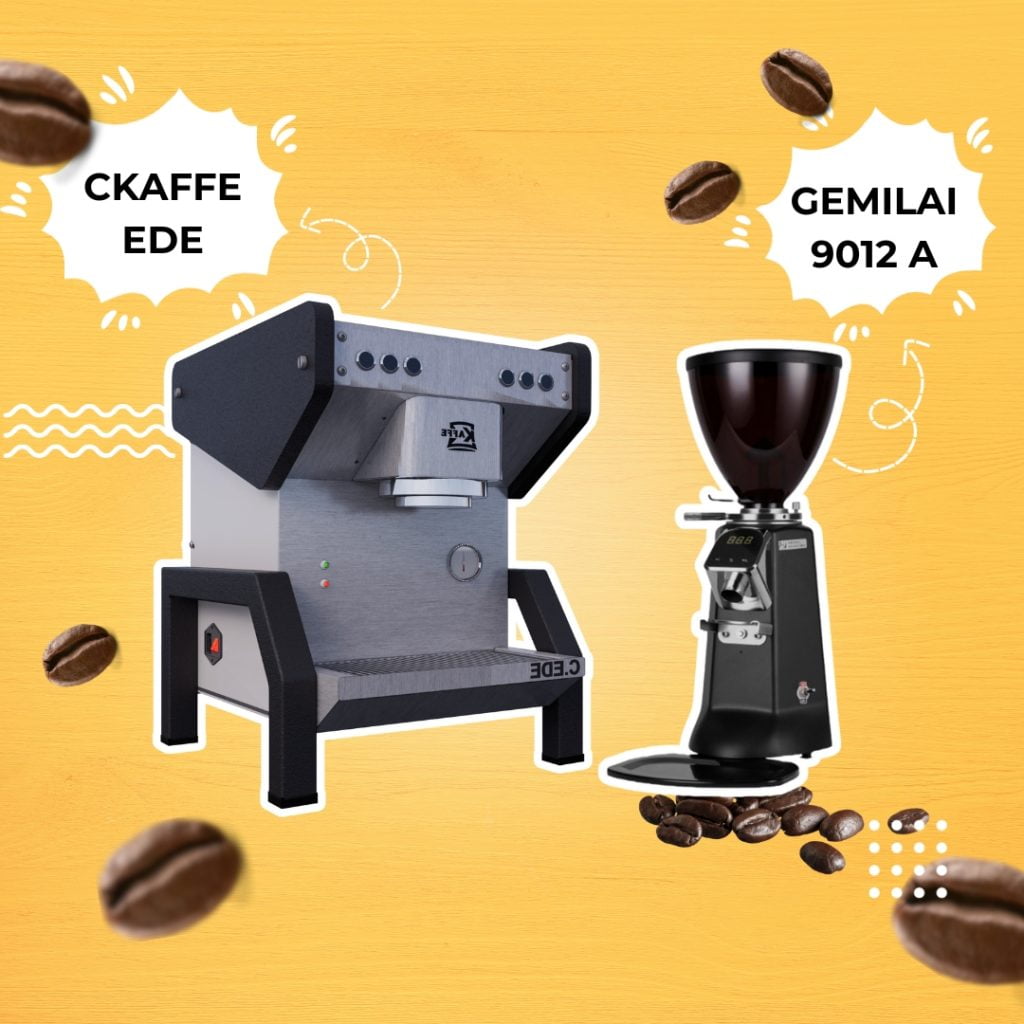 COMBO MÁY PHA CAFE CKAFFE EDE AUTOMATIC & MÁY XAY CÀ PHÊ GEMILAI 9012A ...